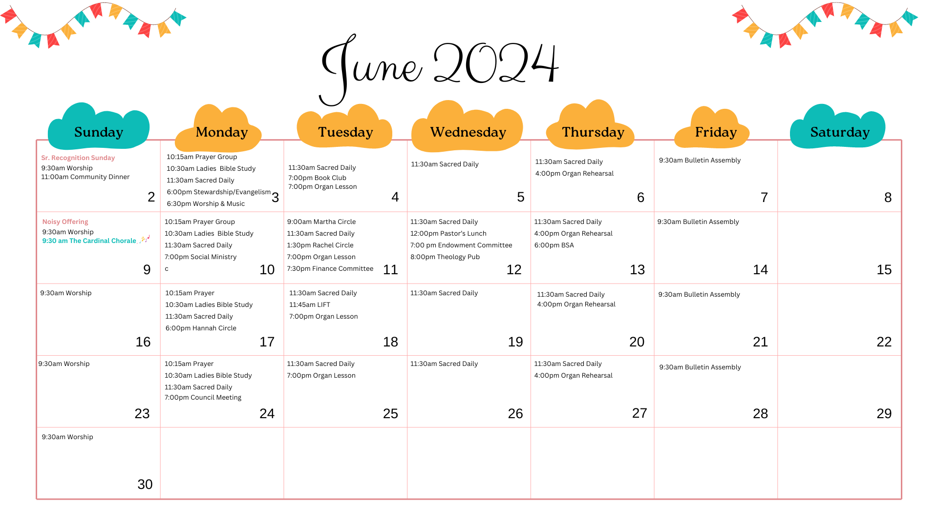 Calendar of Events – 1st Lutheran Church of Findlay